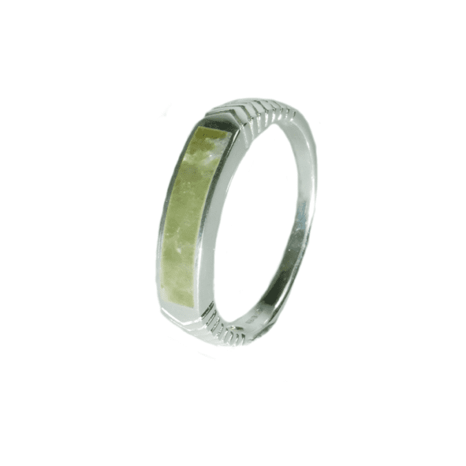 Celtic Connemara Marble Silver Band Ring - Connemara Marble