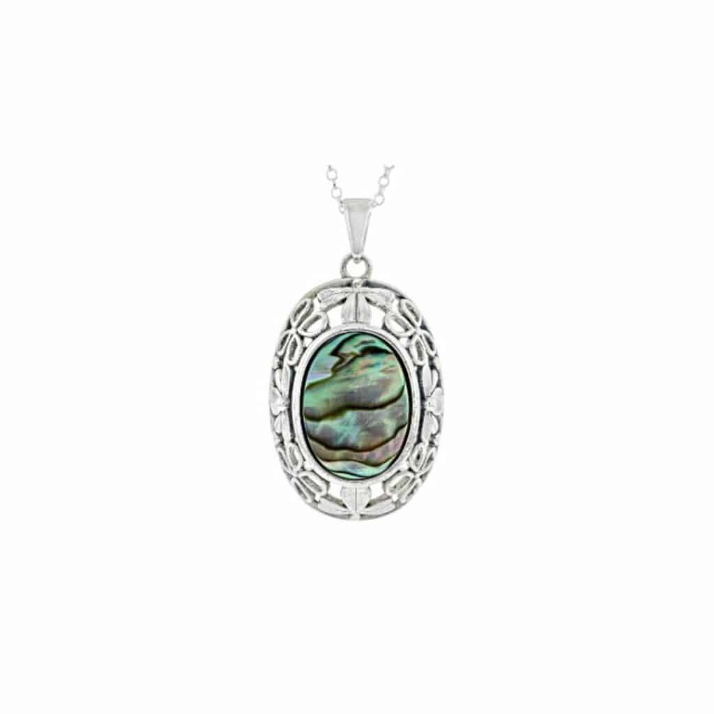 Abalone Shell Sterling Silver Shamrock Pendant